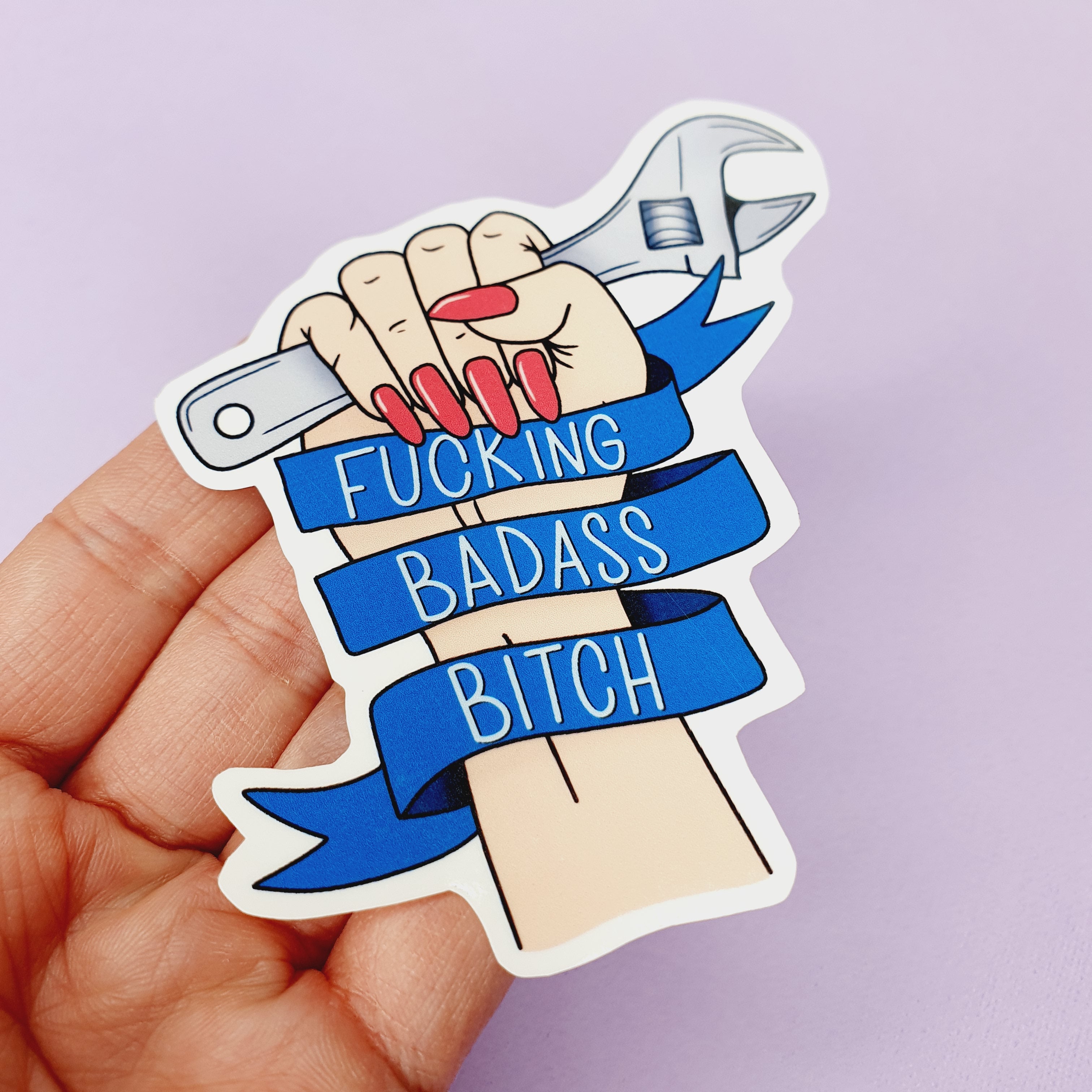 Badass Bitch - Diecut Vinyl Sticker – Something Cool Art